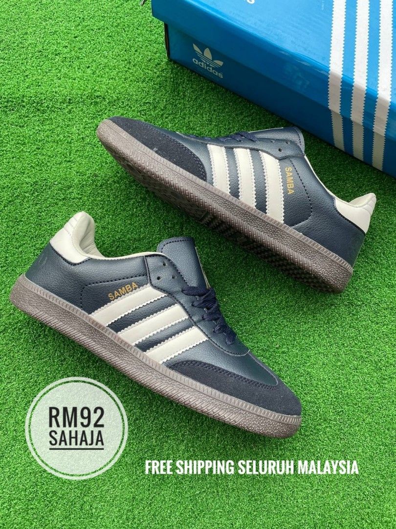 ADIDAS SAMBA NAVY WHITE, Men's Fashion, Footwear, Sneakers on Carousell