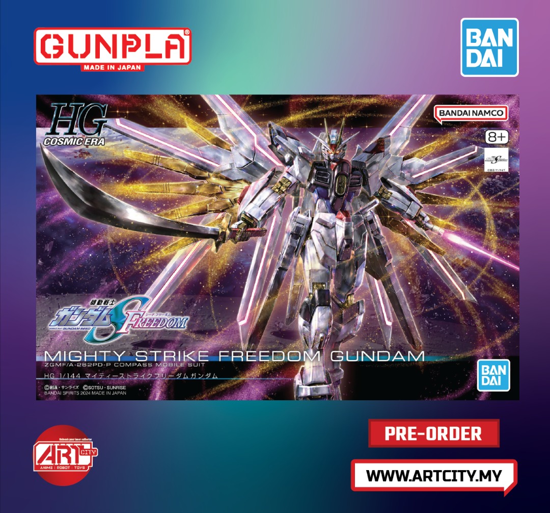 Bandai HG - MIghty Strike Freedom Gundam - 1/144 Scale - Gundam Seed ...