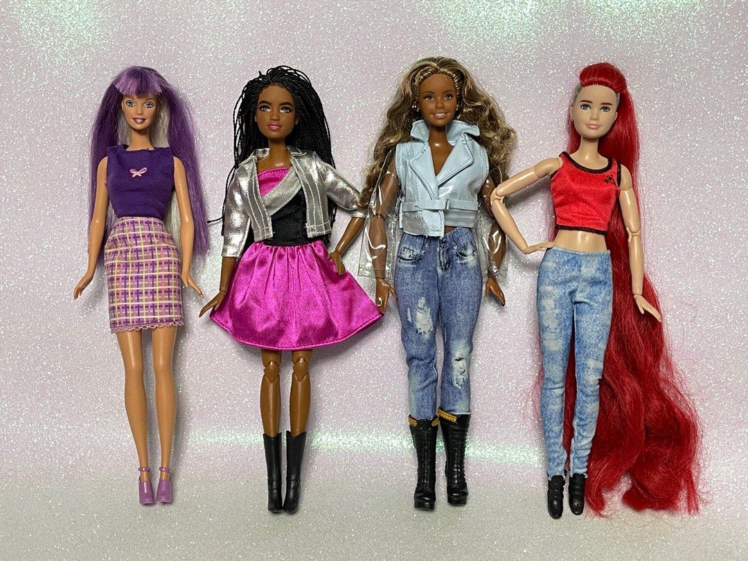 Barbie jam N glam/ look curvy articulated/ made to move/ rerooted ...