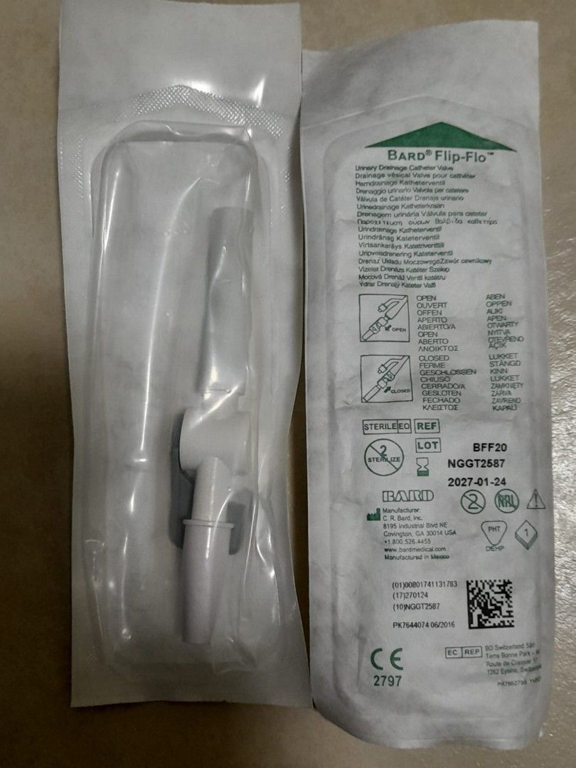 Bard flip-flo urinary drainage catheter valve, Health & Nutrition ...