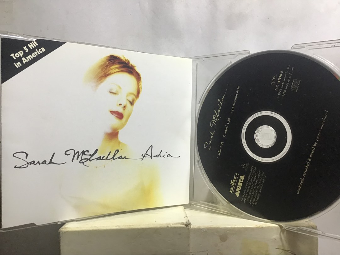CD SINGLE Sarah McLachlan - Adia OO ORIGINAL PRESS Anubis 90s Pop ...