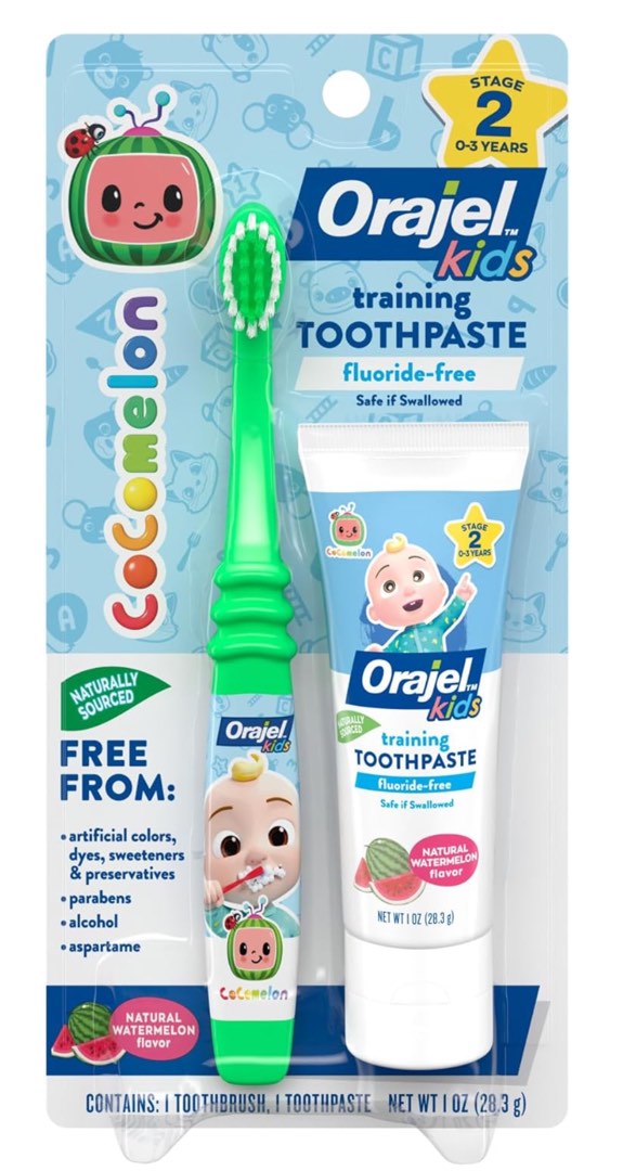 Cocomelon toothbrush and toothpaste set, Babies & Kids, Bathing ...