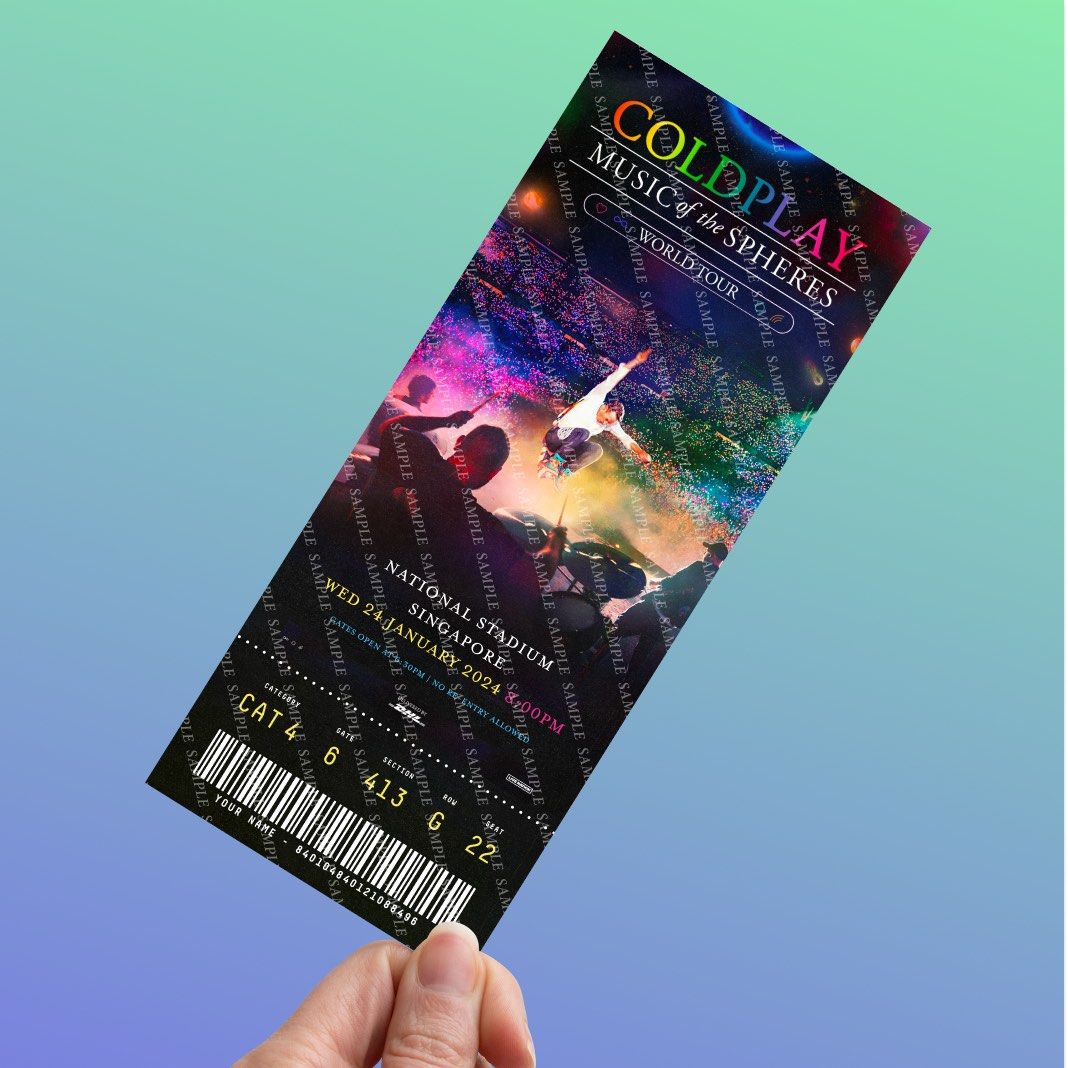 Coldplay MOTS World Tour Custom Concert Ticket | Memorabilia ...