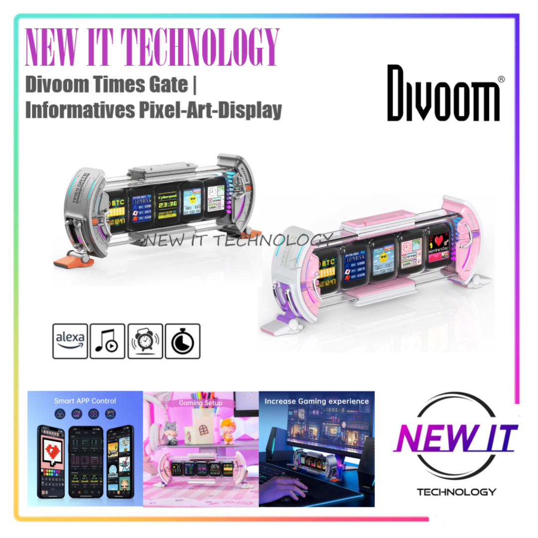 DIVOOM TIMES GATE & TIMES FRAME Pixel Art Informative Display Desktop ...