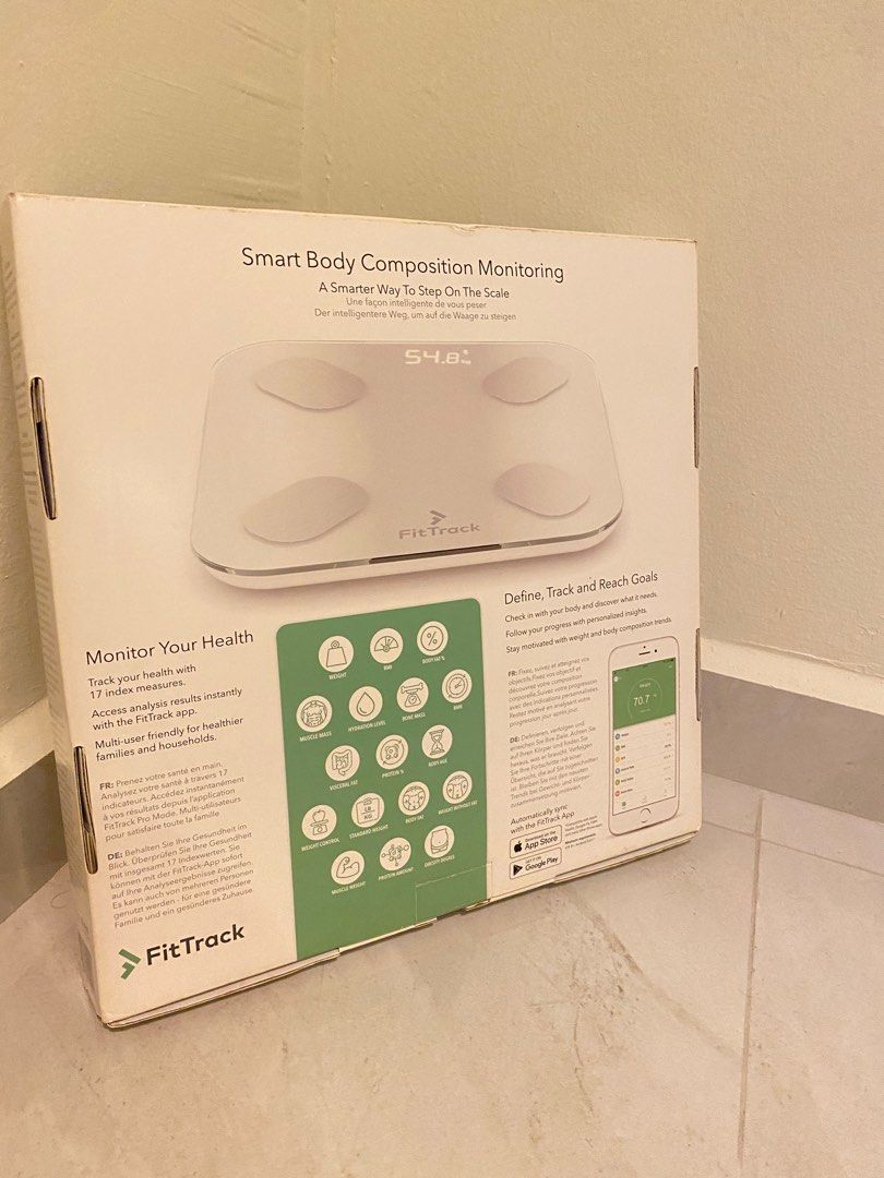 FitTrack weighing scale. Bluetooth scale., Health & Nutrition, Health ...