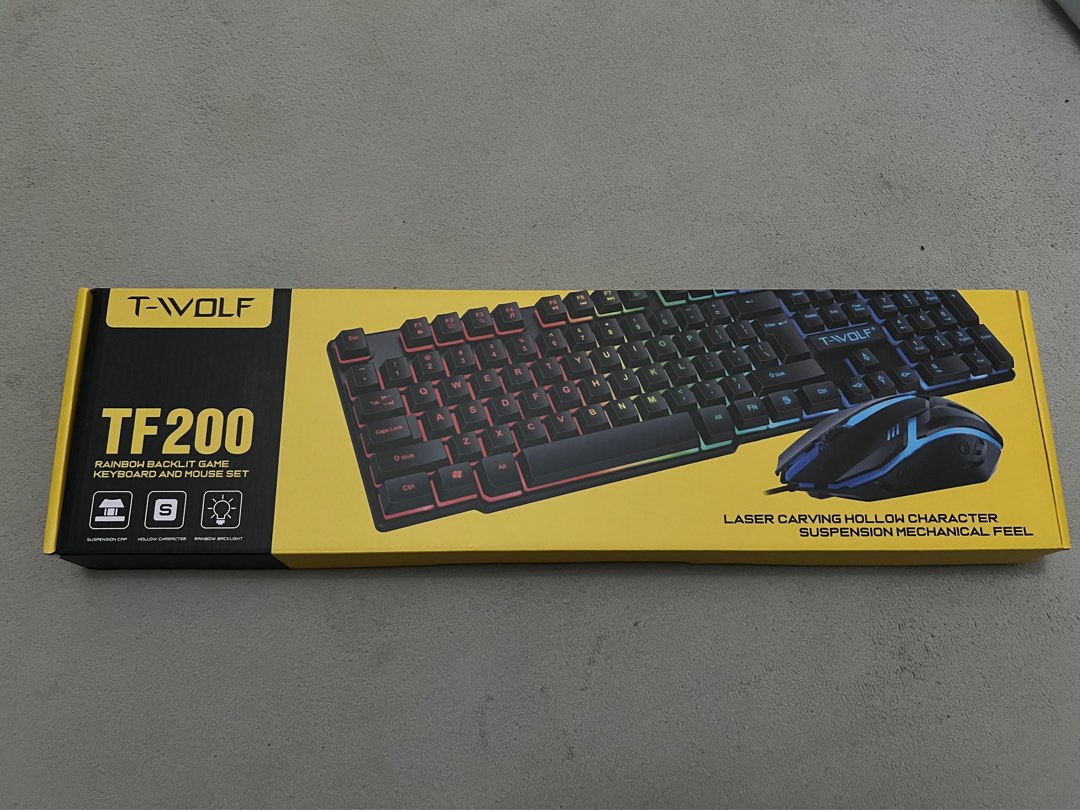 Thunder wolf T200 Wired USB Gaming Keyboard and Mouse Ser, Computers ...