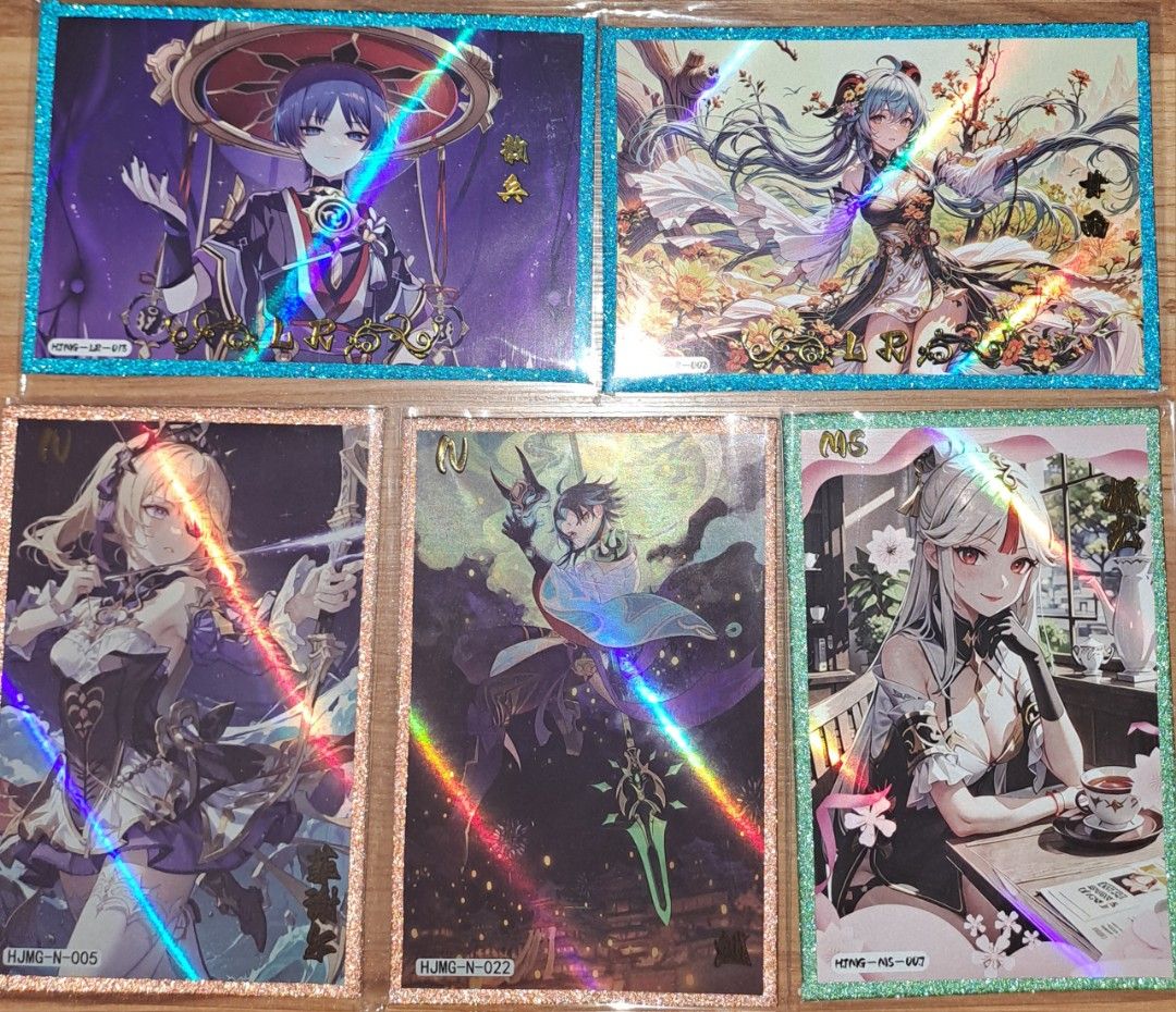 Genshin impact cards /fischl/ganyu/ninguang/xiao/scara, Hobbies & Toys ...
