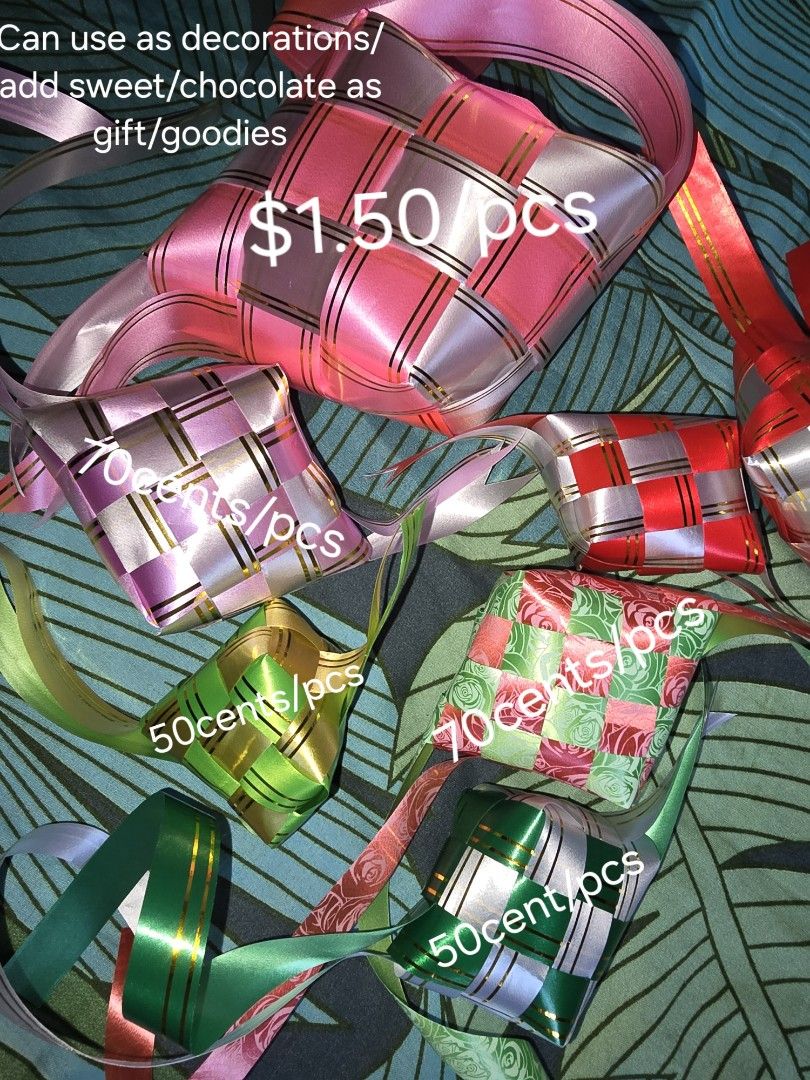 Hari Raya Ketupat Ribbon Decoration Assorted Colours, Hobbies & Toys ...