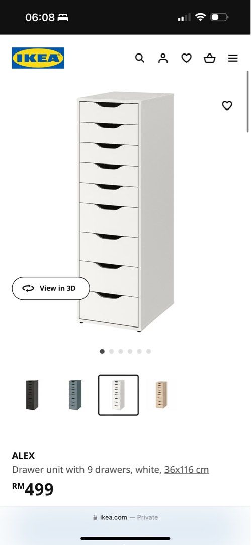 IKEA ALEX - 9 tier drawer (White), Furniture & Home Living, Furniture ...