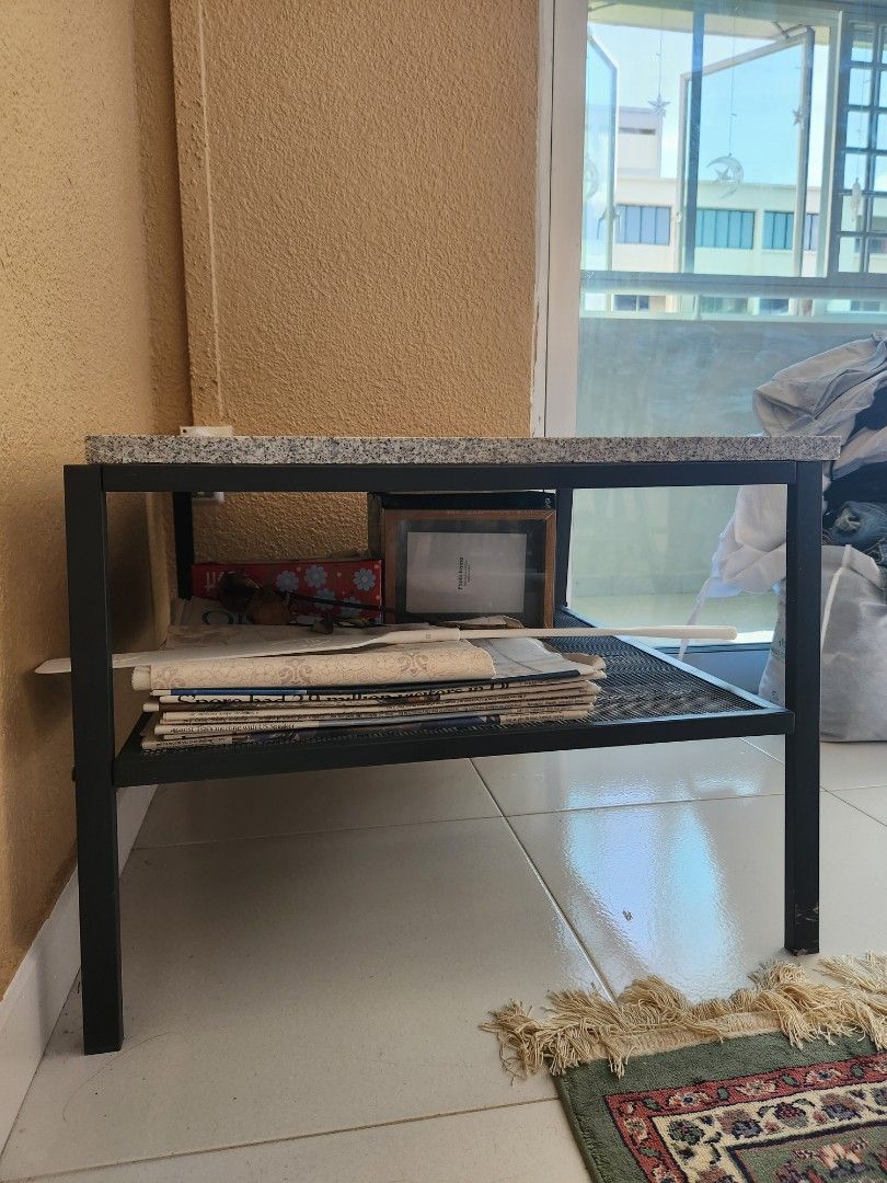 IKEA SIDE TABLE WITH MARBLE TOP (60x60), Furniture & Home Living ...