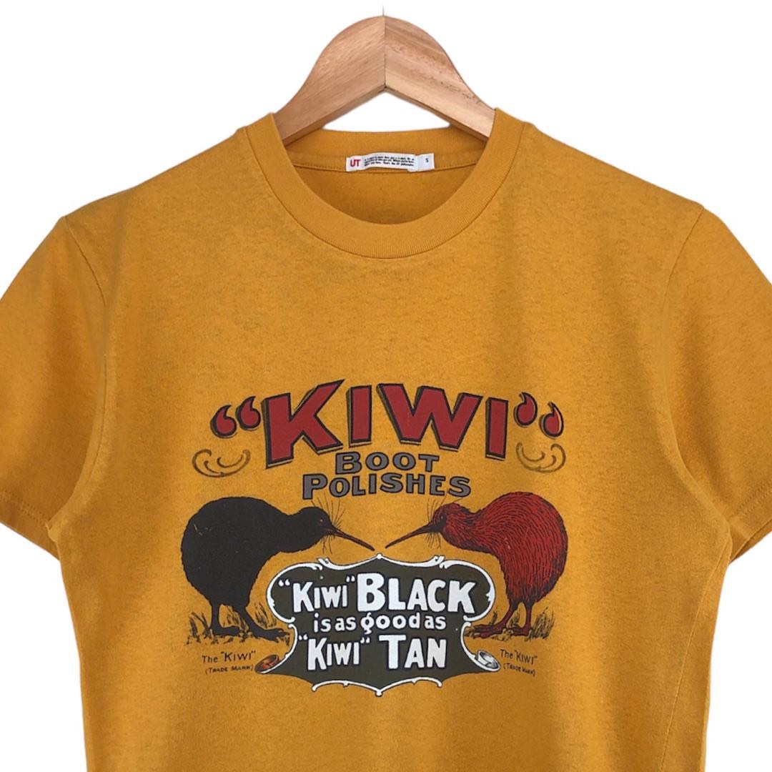 Kiwi Boot Polishes Uniqlo Big Logo Yellow Tee Shirt S, Men's Fashion ...