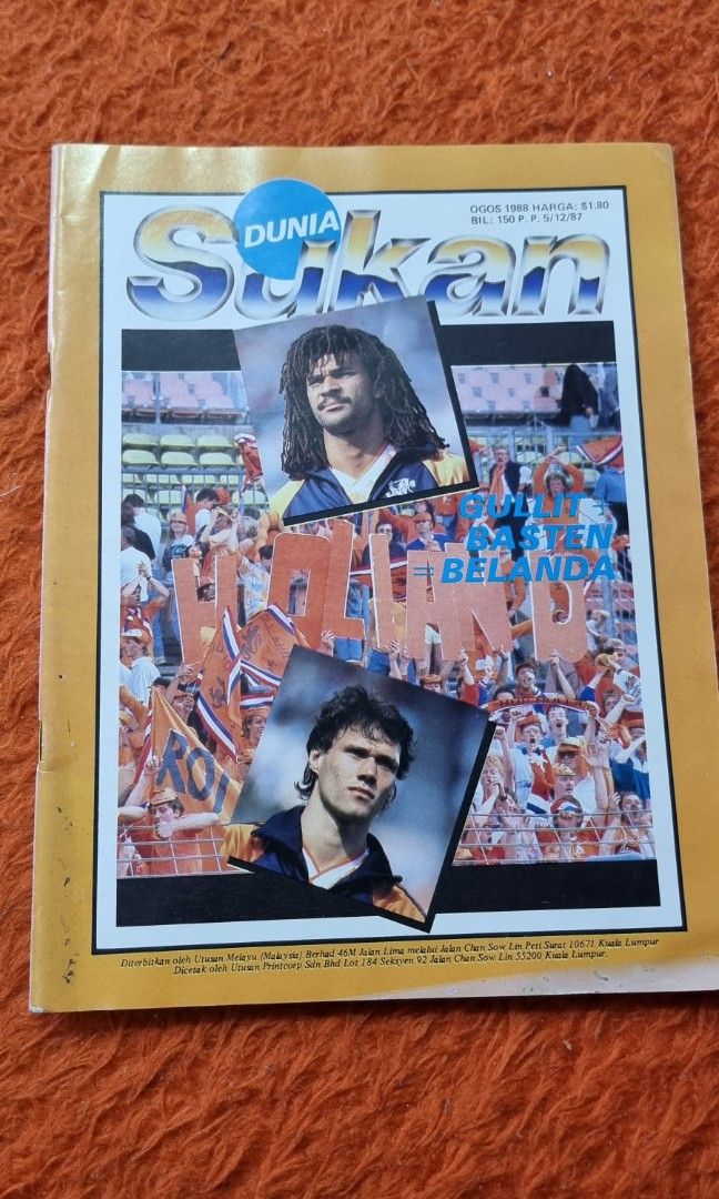 Majalah DUNIA SUKAN Hulk Hogan Gullit Van Basten Carl Lewis Ben Johnson ...
