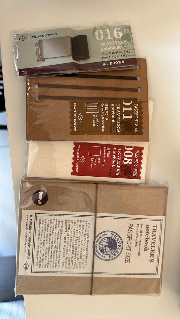 Midori Passport size notebook set (Brown), Hobbies & Toys, Stationery ...