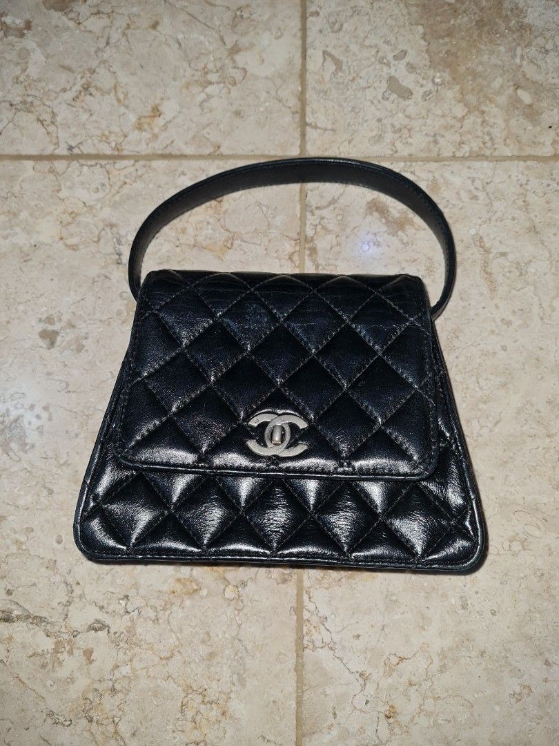 Original kulit asli vintage chanel look like, Fesyen Wanita, Tas ...