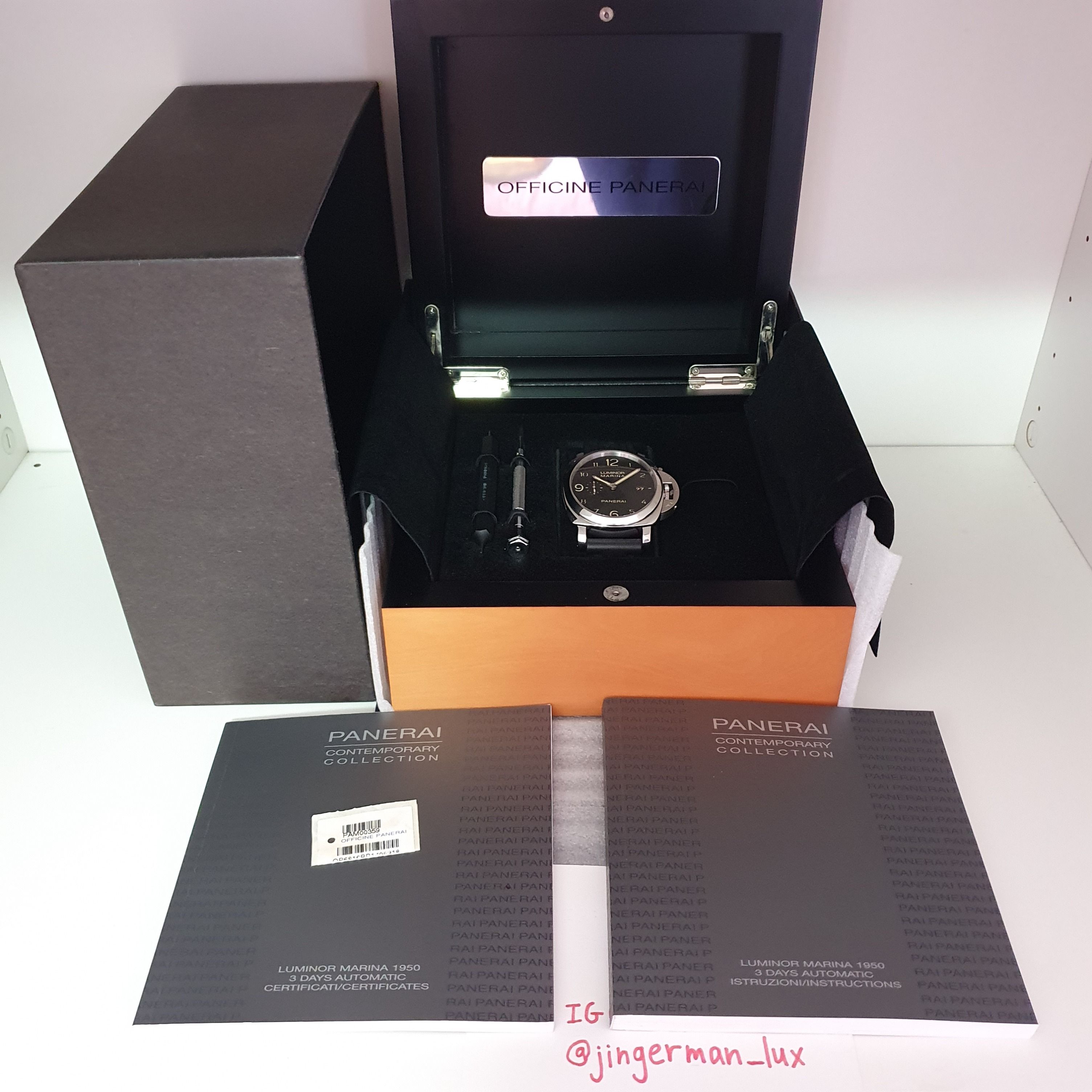 [SOLD] Panerai Luminor Marina 1950 3 days PAM 359 44mm Stainless Steel ...