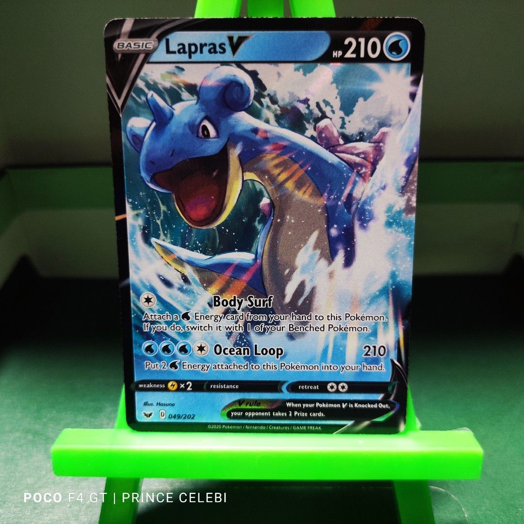 Pokemon TCG - Lapras V, Hobbies & Toys, Toys & Games on Carousell