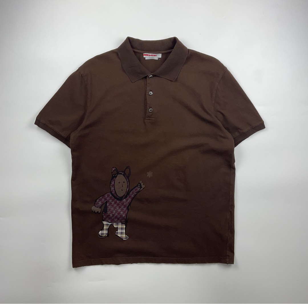 Prada x Vinnie Ray A/W'06-07 Hello Collection Polo Shirt, Men's Fashion ...