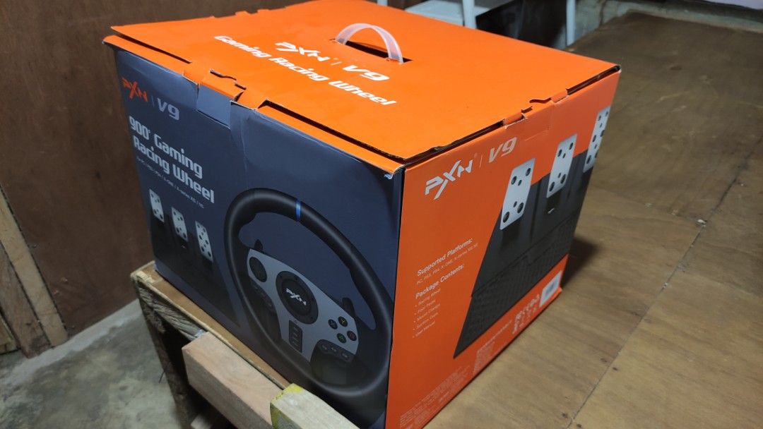 PXN V9 racing wheel (Almost bnew) Nego, Video Gaming, Gaming ...