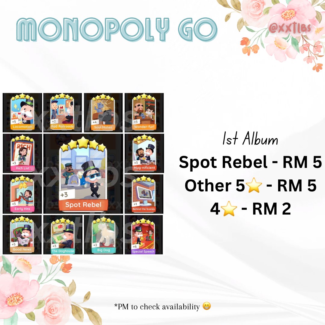 SPOT REBEL (Monopoly Go 5 Star) MoGo, Video Gaming, Gaming Accessories ...