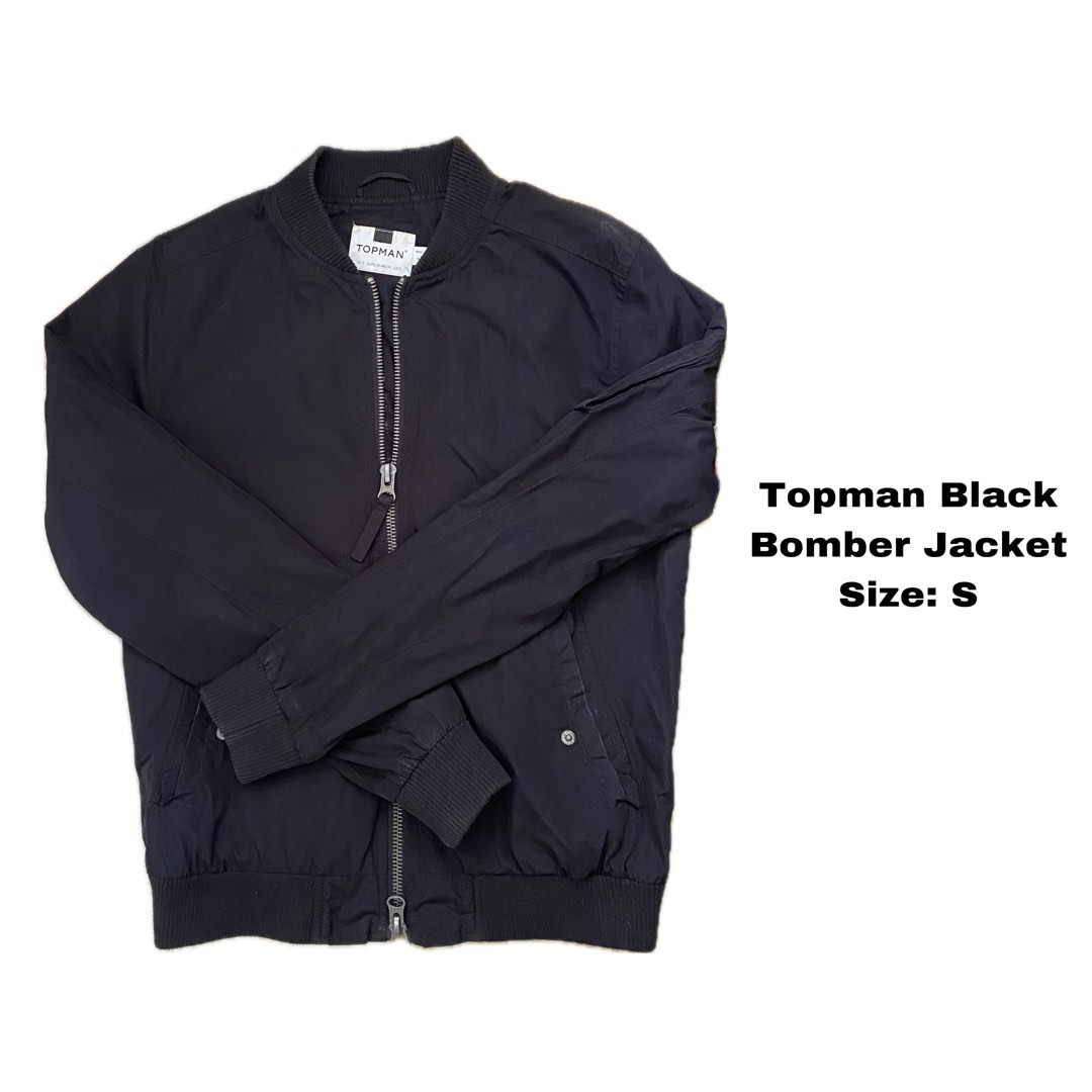 Topman Black Bomber Jacket, Men's Fashion, Coats, Jackets and Outerwear ...