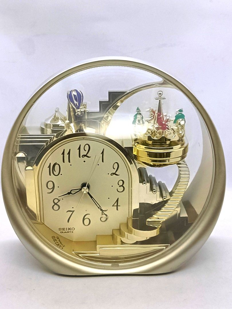 Vintage Rare Seiko Quartz Mantle Clock Carousel of Dreams, Furniture ...