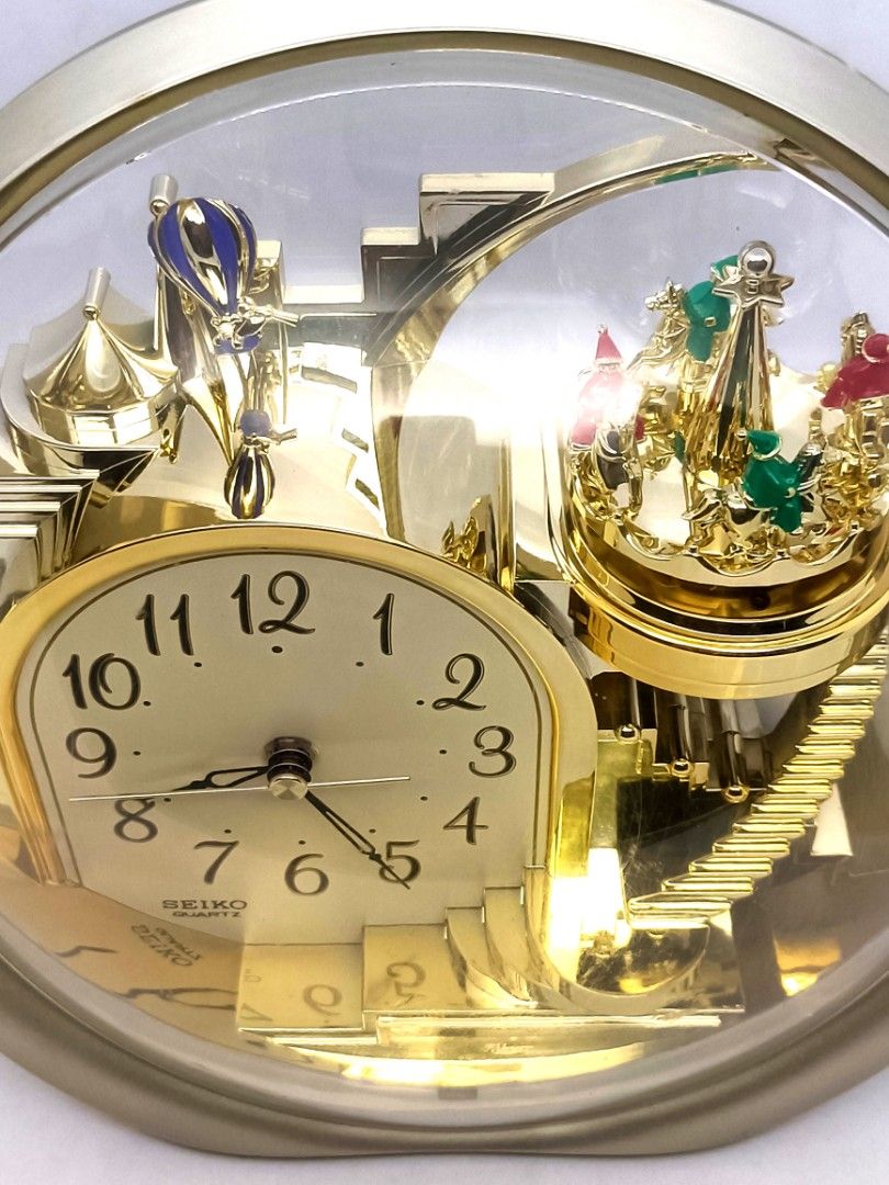 Vintage Rare Seiko Quartz Mantle Clock Carousel of Dreams, Furniture ...