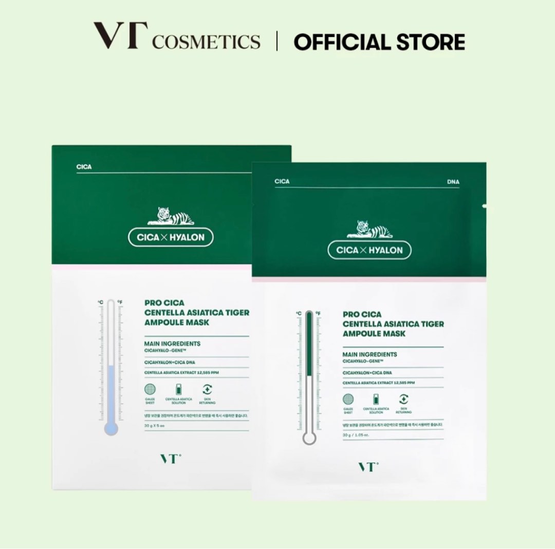VT Pro Cica Centella Asiatica Tiger Ampoule Mask 5 PCS, Beauty ...