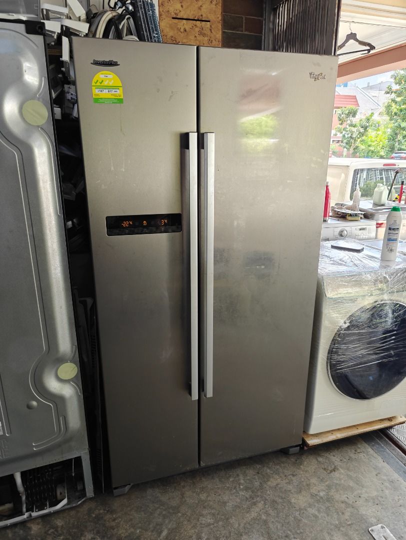 WHIRLPOOL Side by Side Fridge 622L 9S22FNI IX, TV & Home Appliances ...