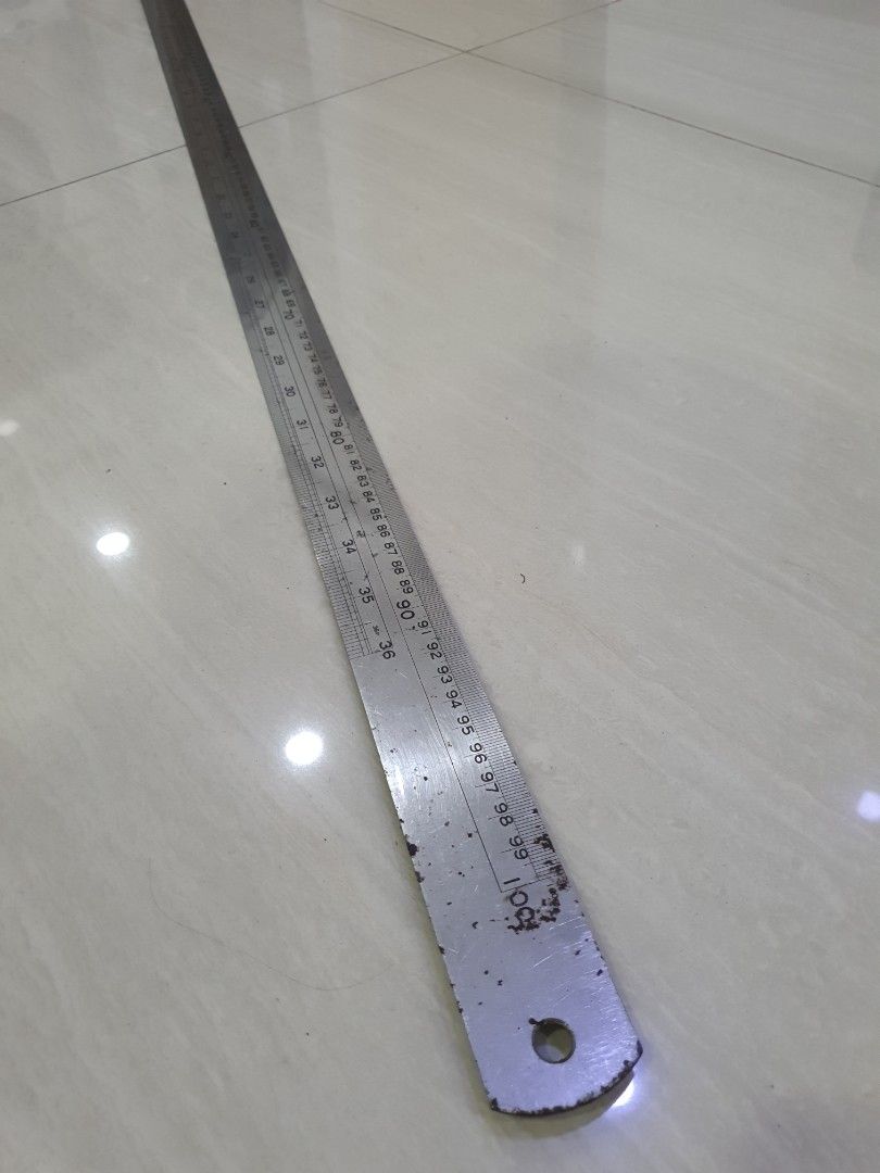 1m Metre Meter Long Metal Ruler, Hobbies & Toys, Stationery & Craft ...