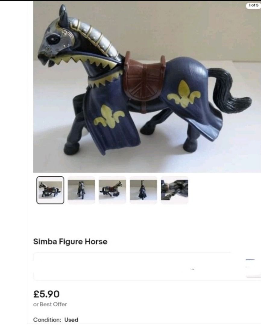 2009 Papo Black And White Riding Elf Figure - 38830 with Simba Horse ...