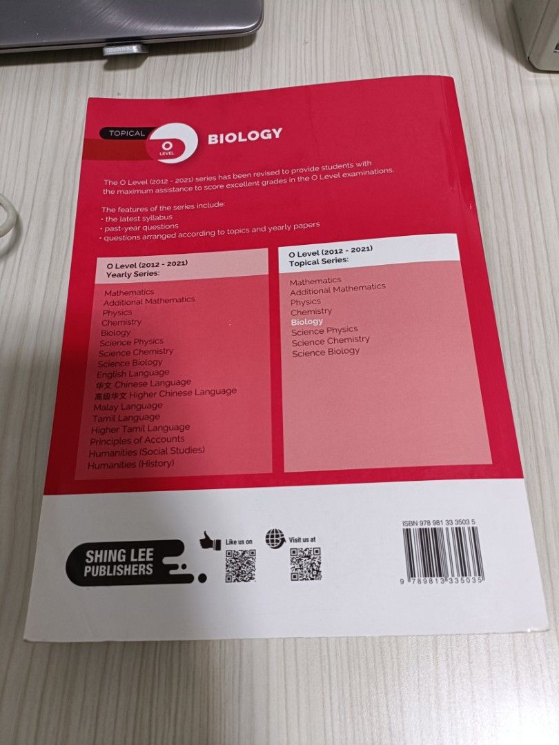 (+ FREEBIE) O Level Pure Biology Ten Year Series Topical 2012 to 2021 ...