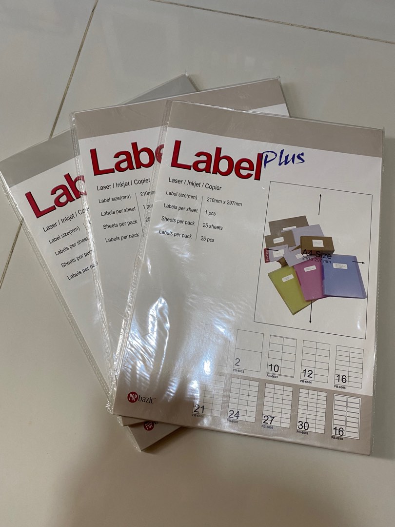 A4 sticker label paper [25sheets] ‼️ pls read description, Hobbies ...