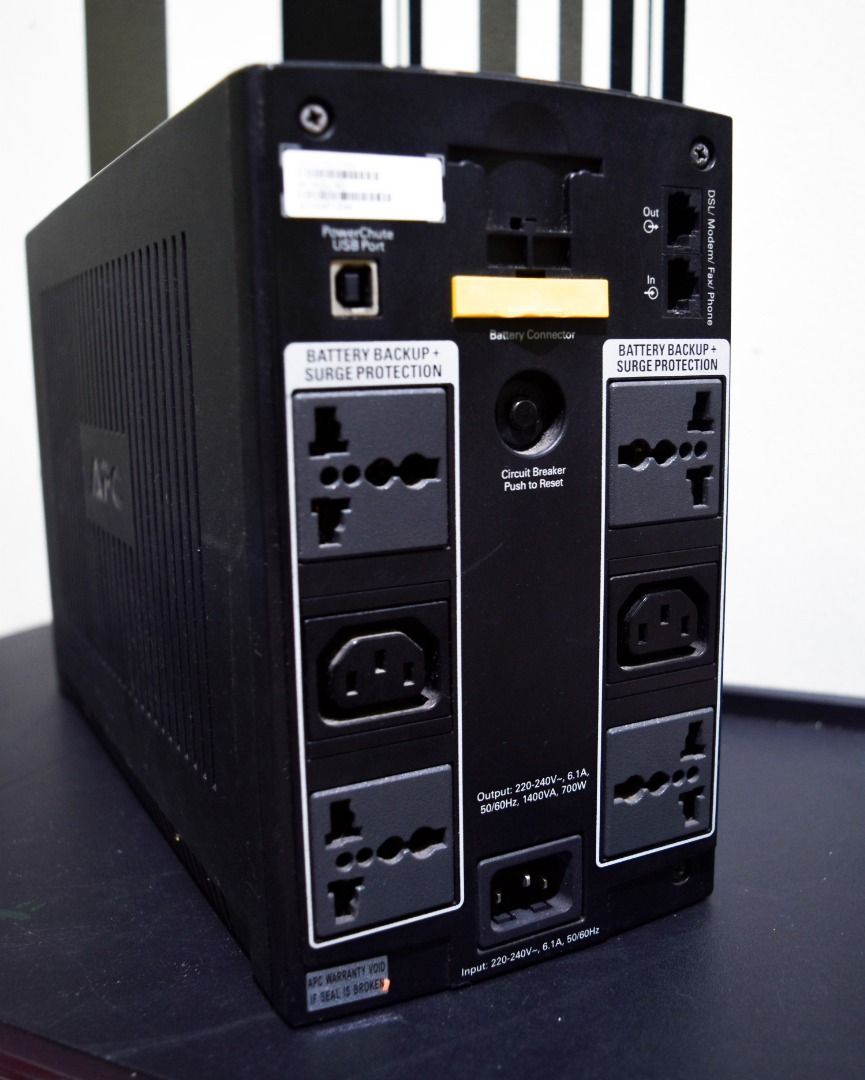APC BX1400U-MS UPS 700W 1400VA 230V Universal and IEC Sockets New ...