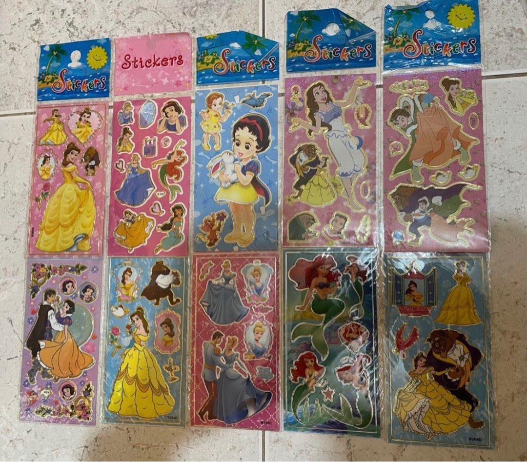 Barbie stickers,Disney princess,Cinderella, mermaid, pikachu, melody ...