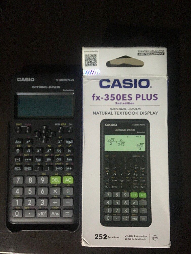 Casio Calculator Scientific FX 350 ES PLUS, Buku & Alat Tulis, Alat Tulis di Carousell