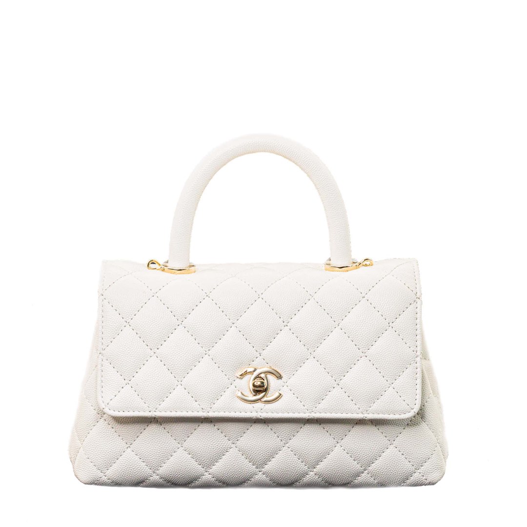 Chanel Coco Handle White Caviar GHW, Luxury, Bags & Wallets on Carousell