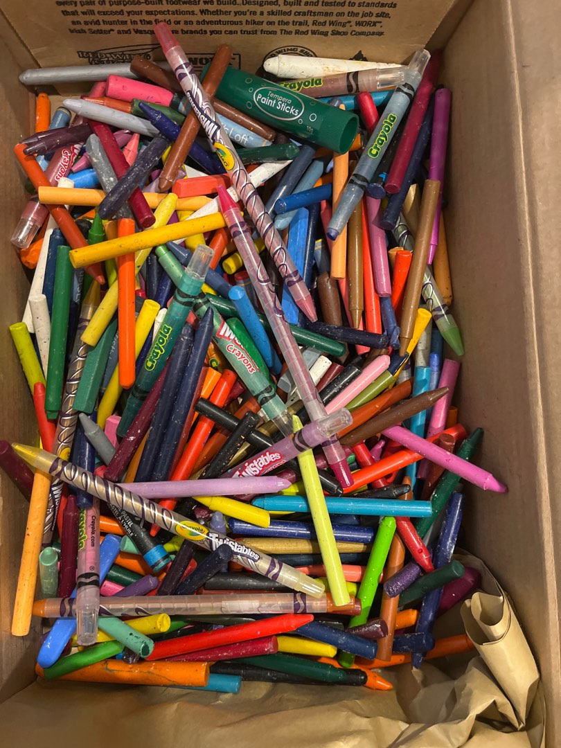 Crayons, markers, crayon melter tool/toy, hi-lighters, oil pastels ...