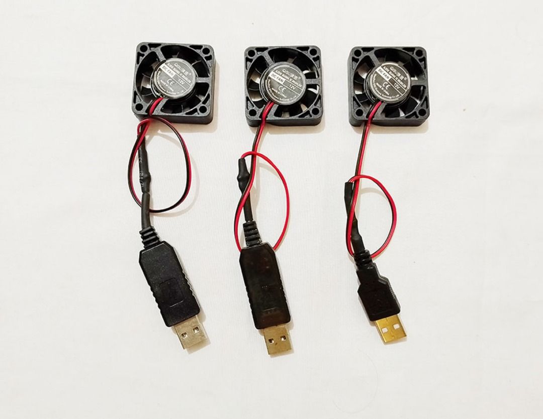 DC BRUSHLESS FAN 40mm to USB MALE 5V, 9V, 12V (1-PC per ORDER), 2-PIN ...