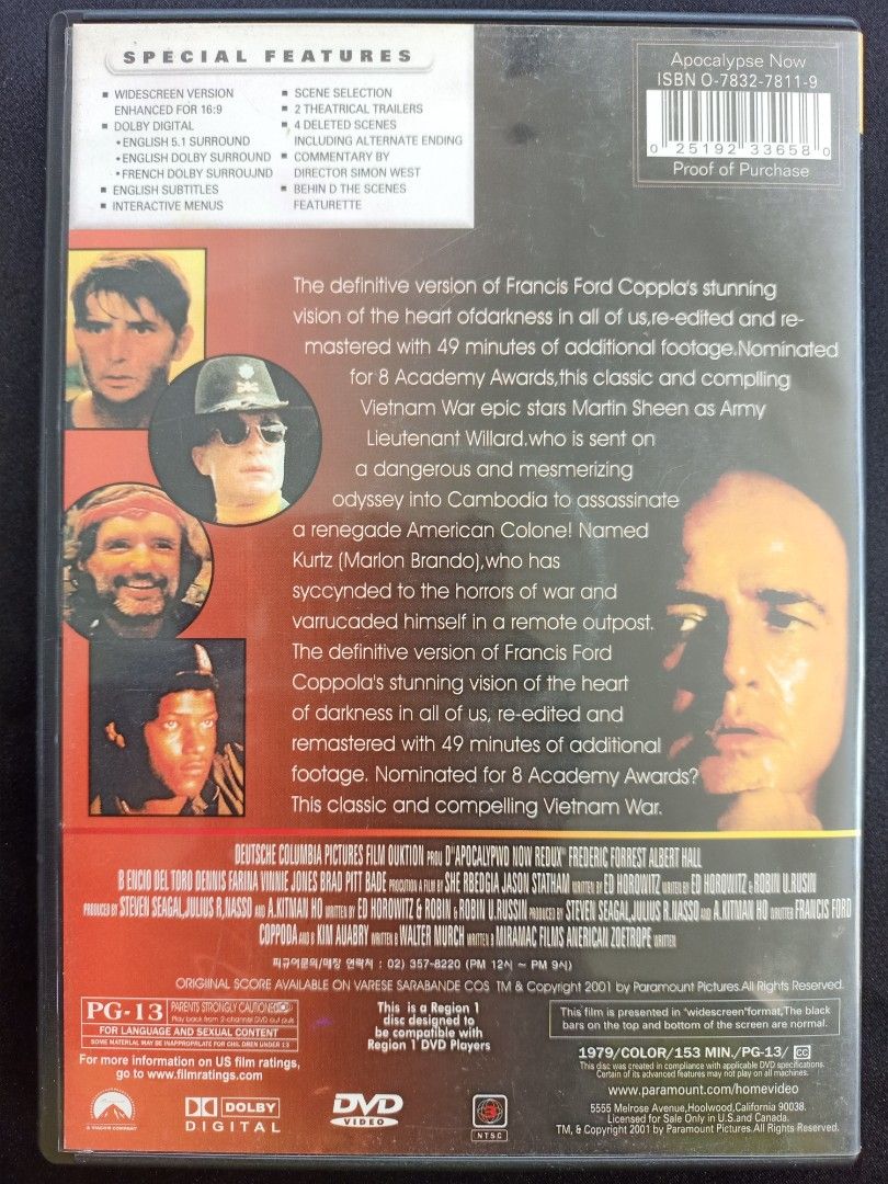 DVD Apocalypse Now, Hobbies & Toys, Music & Media, CDs & DVDs on Carousell