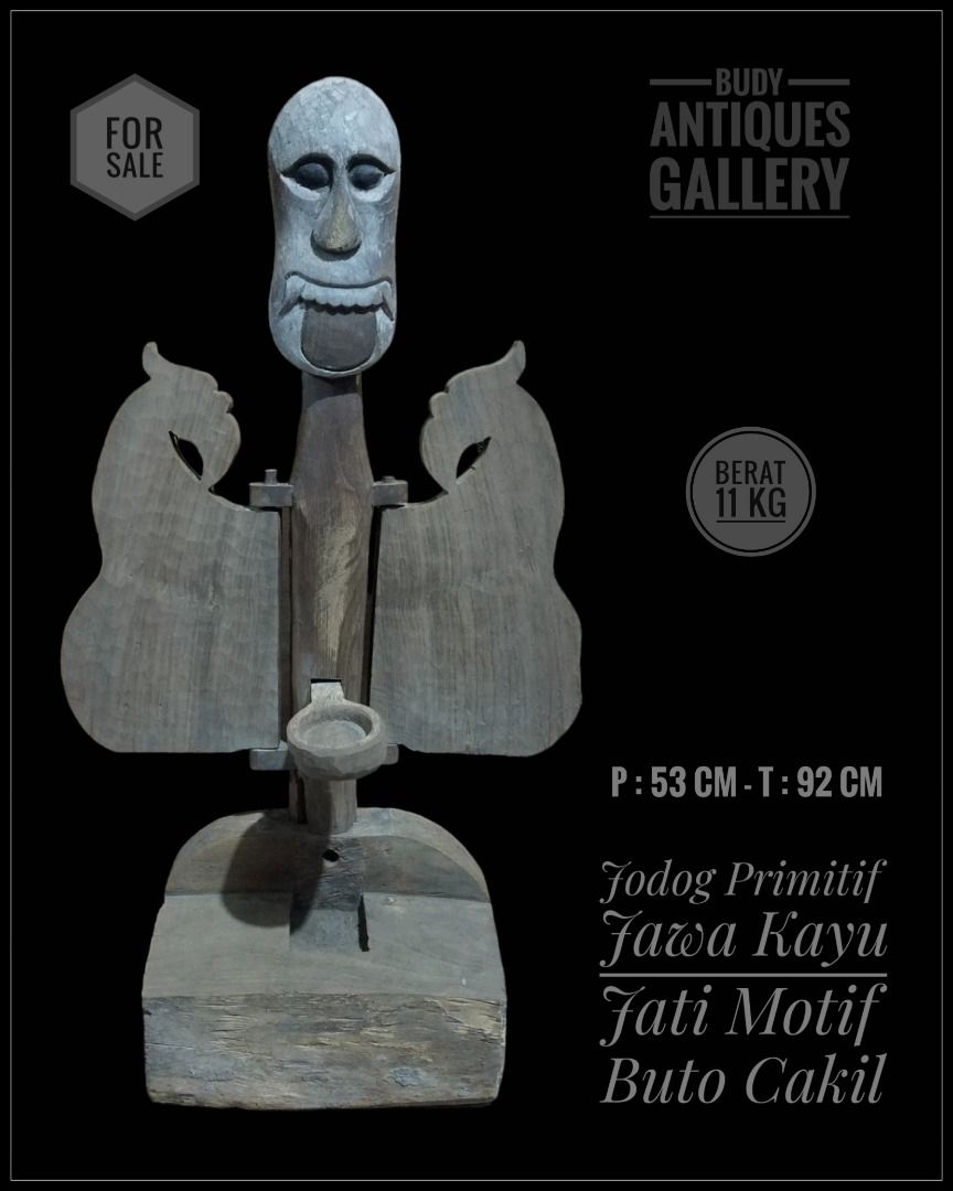 Lampu Jodog Primitif Jawa Motif Cakilan Bahan Kayu Jati - Ep.2BB, Antik ...