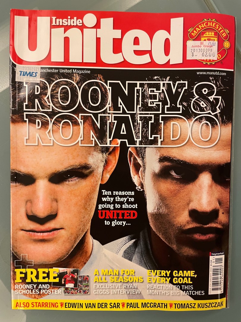 Manchester United magazine x2 - Cristiano Ronaldo + Wayne Rooney, 興趣及遊戲 ...