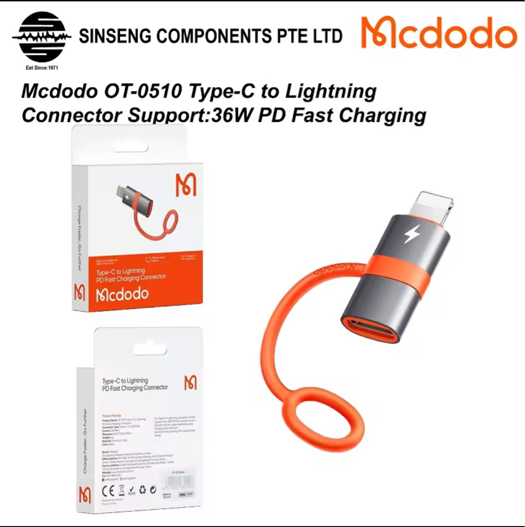 Mcdodo OT-0510 USB C Type-C to Lightning Connector Support:36W PD Fast ...