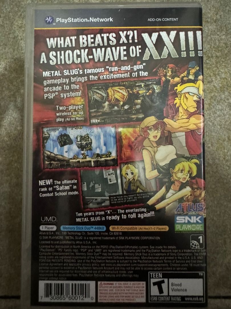 Metal Slug XX PSP R1, Video Gaming, Video Game Consoles, PlayStation on Carousell