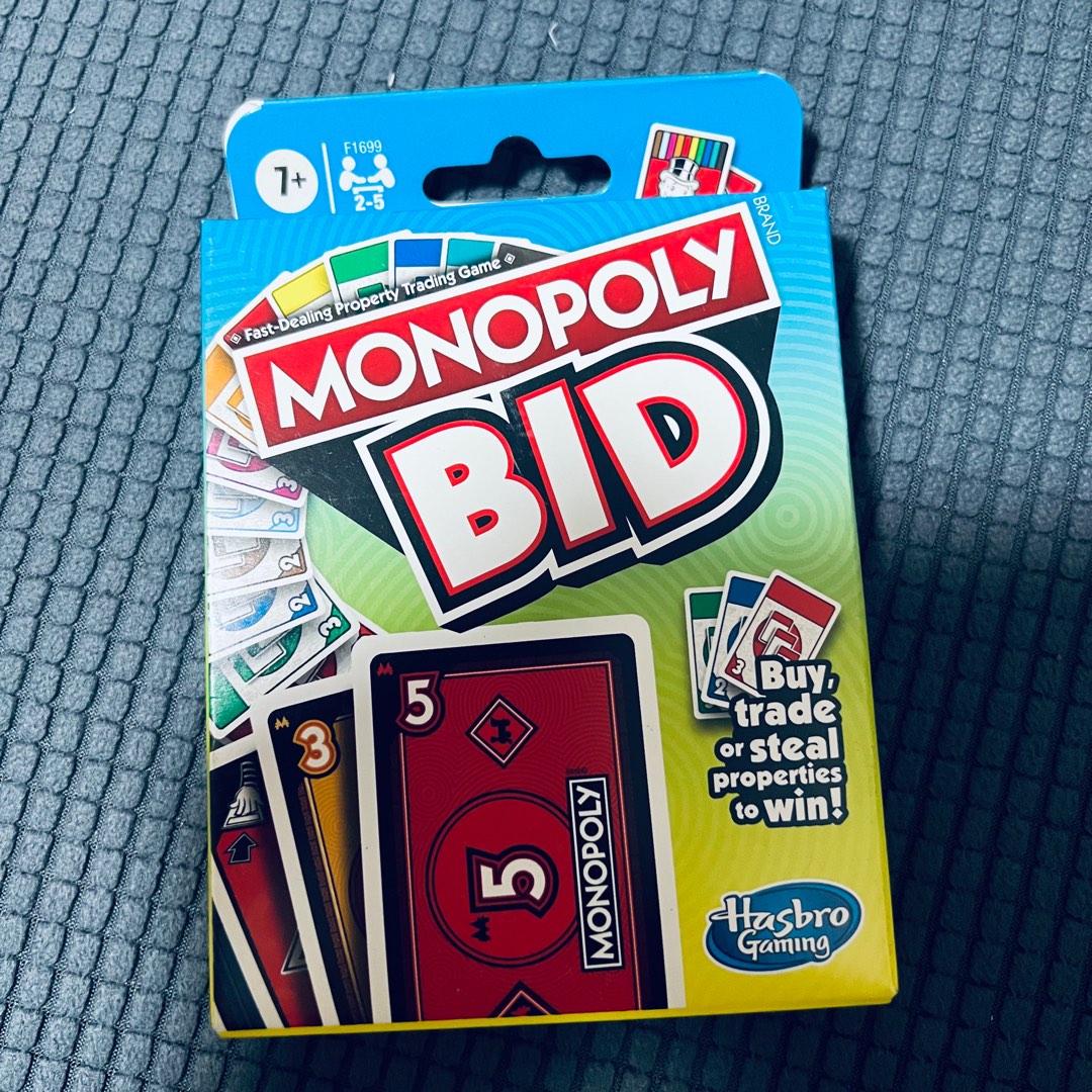 Monopoly Bid Card Game, Hobbies & Toys, Toys & Games on Carousell
