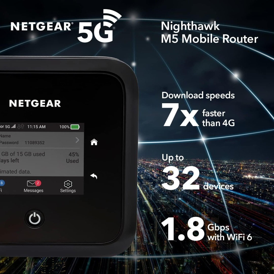 🌟5G PORTABLE MODEM ROUTER 🌟NETGEAR MR5200 Nighthawk M5 Mobile Router ...