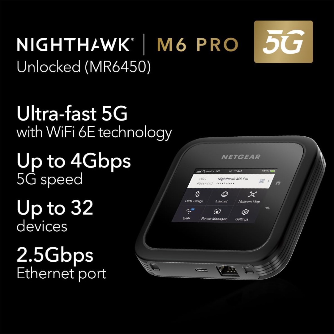 🌟5G PORTABLE MODEM ROUTER🌟NETGEAR MR6450 Nighthawk M6 Pro, 5G Router ...