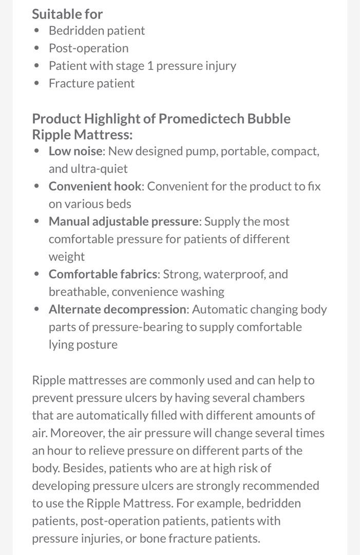 Promedictech Bubble Mattress MT-N533, Furniture & Home Living ...
