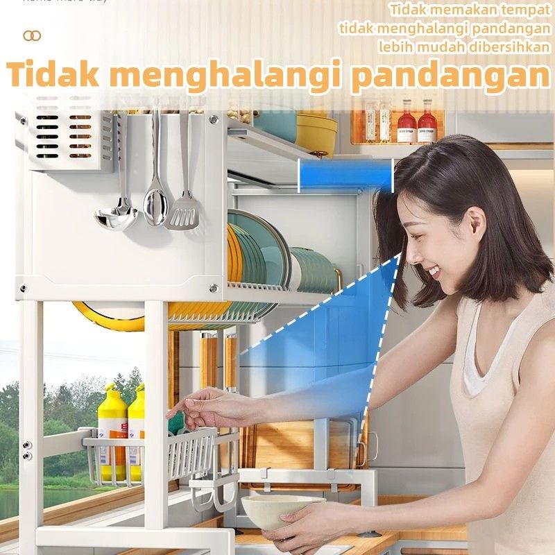 Rak Drainase Tahan Debu Teleskopik dengan Tutup Tempat Piring Wastafel ...