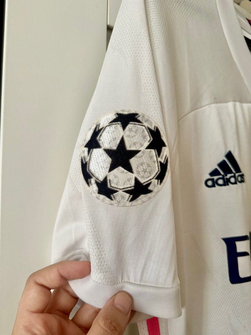 Real Madrid 20/21 Home Kit with Hazard 7 Nameset & Full UCL Patches ...