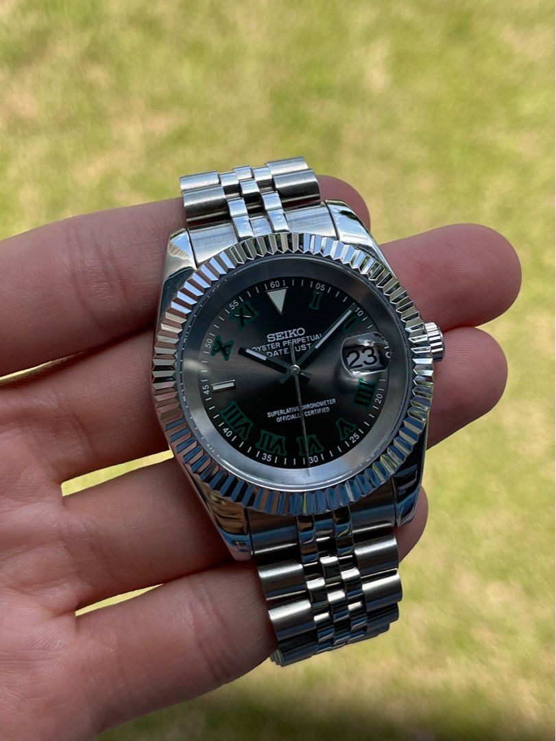 Seiko Mod DateJust Wimbledon 41mm, Men's Fashion, Watches & Accessories ...